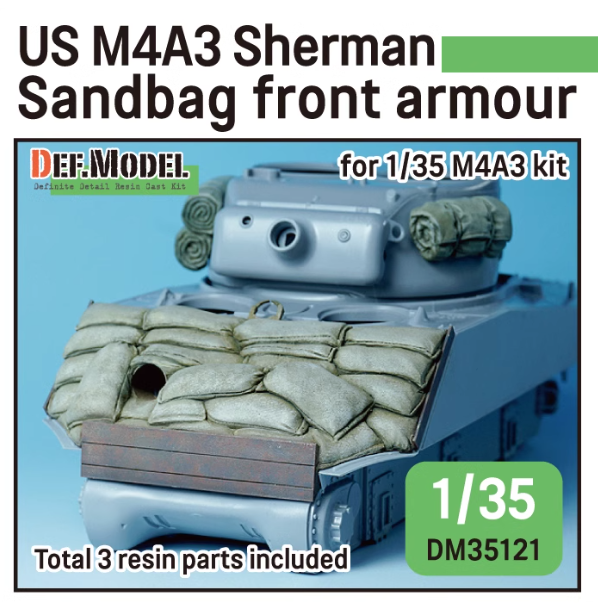 DM35121 1/35 WWII US M4A3 Sherman Sandbag Front Armour