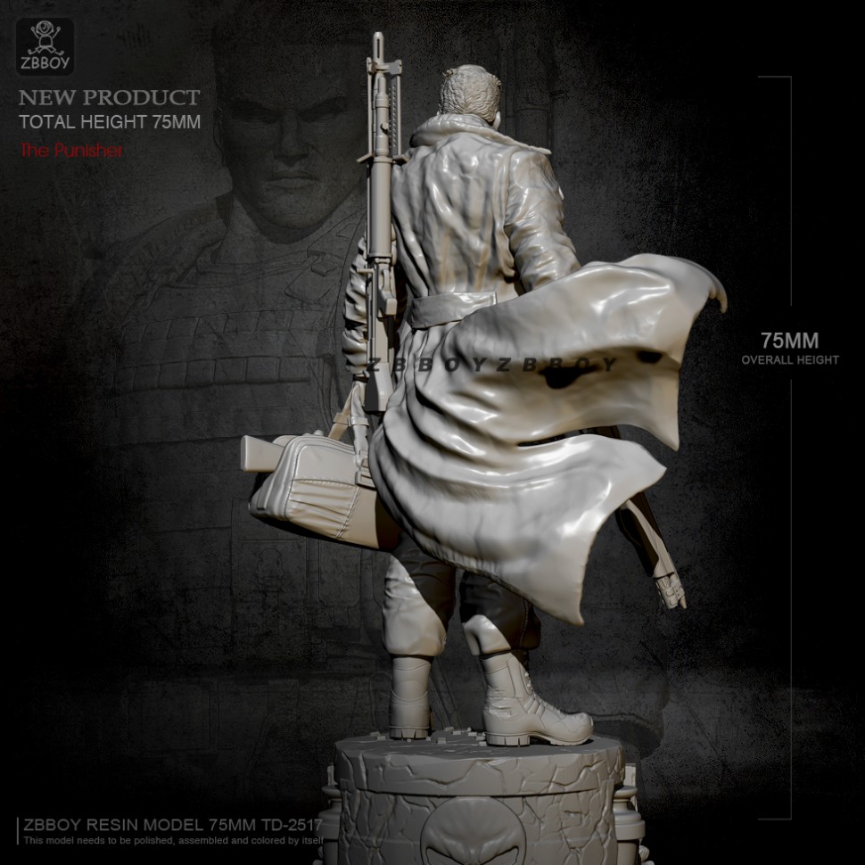 75 mm, ZBBOY Producer Punisher Resin Soldier Белый Модель TD-2517
